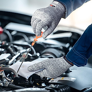 Tesuchan Cut Resistant Gloves - Large, 2 Pairs Ambidextrous, Level 5 Cut Proof Gloves for Kitchen