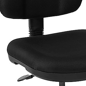 Office Star Pneumatic Sculptured Office Task Chair with Thick Padded Seat and Built-in Lumbar Support, Black