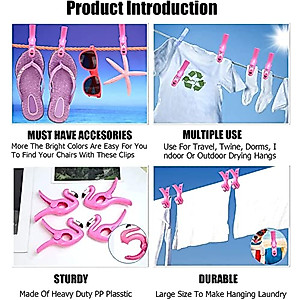 SCNWQ 6PCS Beach Towel Clips Outdoor Fashion Style Towel Holders for Beach Chairs or Pool Fence During Your Cruise-Beach Vacation Essentials to Keep Your Cloth or Towel from Blowing.