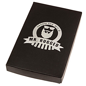 Mr Rugged Pocket Beard Comb - Wide and Fine Teeth Sides - Pear Wood Comb - Wooden Handmade Brushes Beard Oils & Balms to Promote Softer & Thicker Growth - Better for Beards Than Metal or Plastic