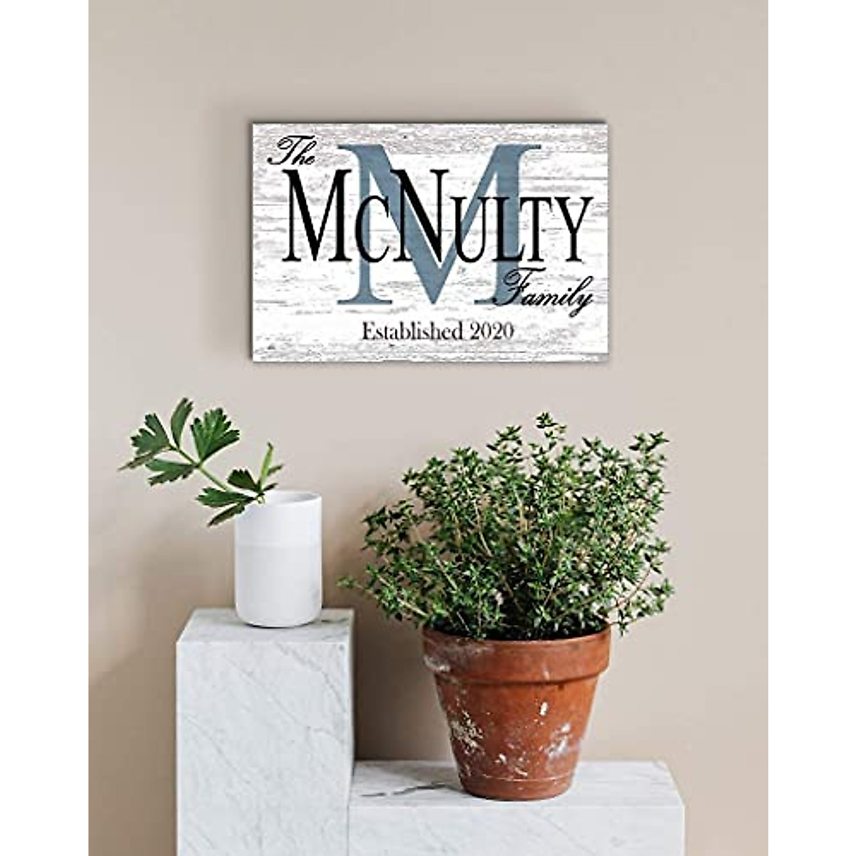 Family Name Sign PERSONALIZED Wedding Gift For Couple Monogram Established Custom Wall Decor EST. Date