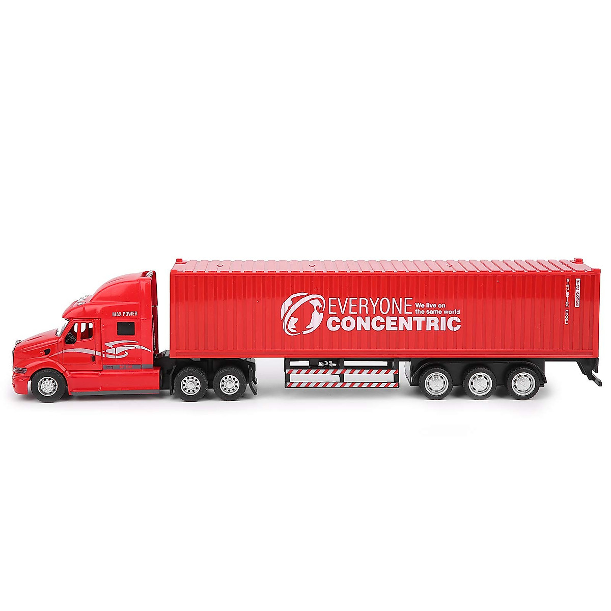 VBESTLIFE Pull Back Car Toy, High Simulation Alloy Container Truck Car Model with Sound Light Kid Vehicles Toys Cars & Race Cars Vehicles ((red))