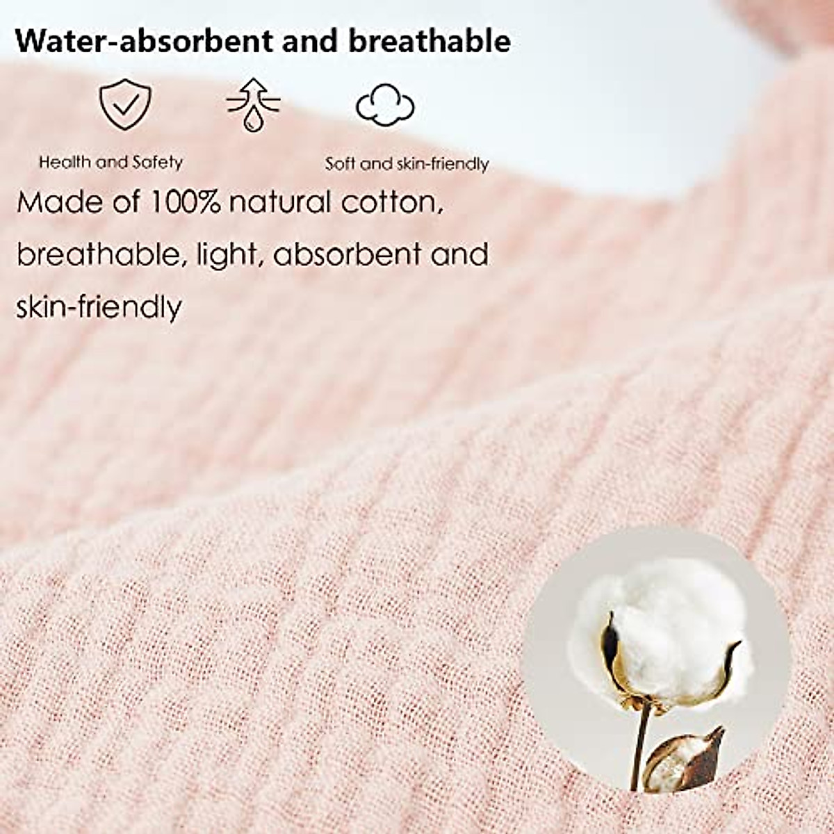 Organic Cotton Muslin Lovey Blanket, Organic Cotton Muslin Bear Security Blanket Soft & Breathable Baby Gifts for Boys and Girls