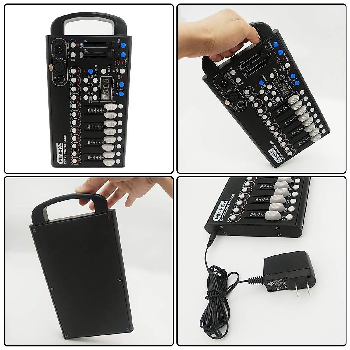 Dmx Console,Universal DMX-512 Controller 192 DMX 512 Stage DJ Light Controller 240 Different Scenes Dmx512 Console Applicable to 3-Pin DMX Cable for DJs Bands Bars Pubs Clubs Family Party Wedding etc…