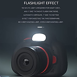 QSYY Children's Digital Camera, Birthday Gifts for Girls and Boys, 2.4-Inch IPS Screen, 32 Million Pixels, Camera with LED Flash, Including 32G Memory Card,Black