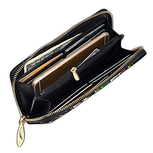 CYOIDAI IFJIGLAKW Classic Leather Moneybag Personalized Zip Leather Wallet Long Clutch Purse Coin Pocket