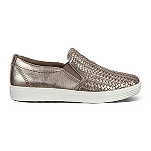 ECCO womens Soft 7 Woven Slip on 2.0 Sneaker, Stone Metallic, 7-7.5 US
