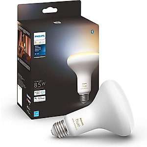 Philips Hue White Smart BR30 Bulbs with Bluetooth, Hue Hub Compatible- 4 Pack, 538173-4