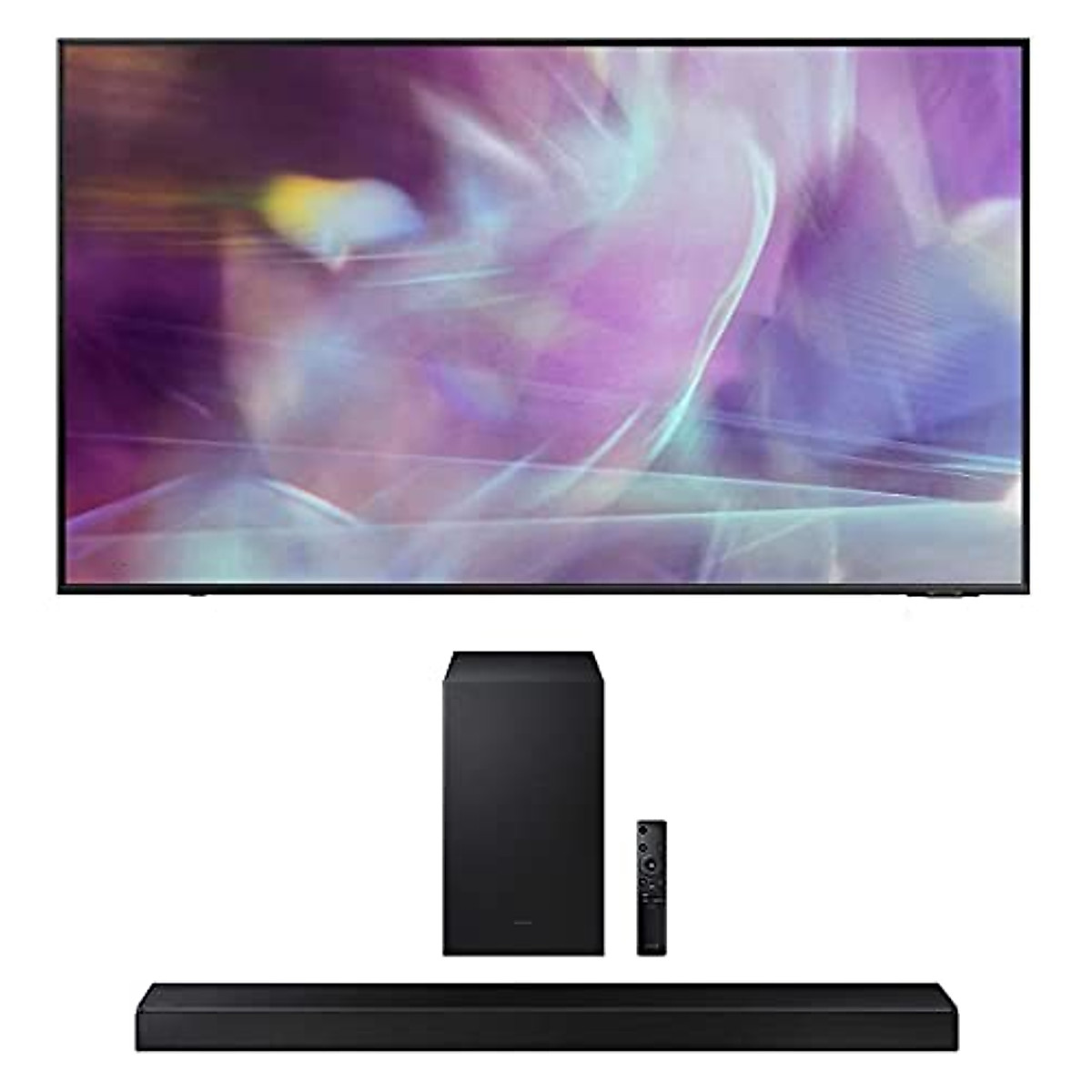 SAMSUNG QN43Q60AA 43" QLED Q60 Series 4K Smart TV Titan Gray with a HW-A650 3.1CH Soundbar and Subwoofer with DTS Virtual X (2021)
