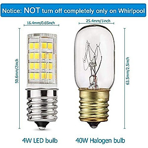 E17 LED Microwave Oven Appliance Whirlpool Bulb,8206232A 40W Equivalent Light Bulbs 2-Pack (Daylight White 6000K)