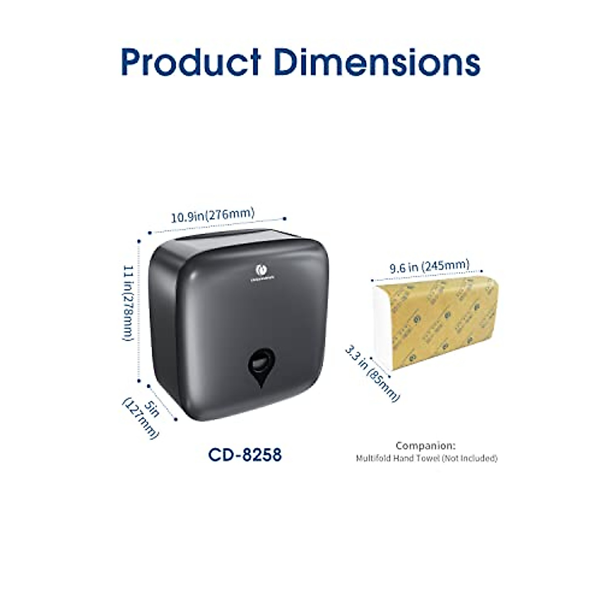 Paper Towel Dispenser, C-Fold and Multifold Tissue Towel Dispenser for Bathrooms, Kitchens and High-Traffic Washrooms, CHUANGDIAN, White