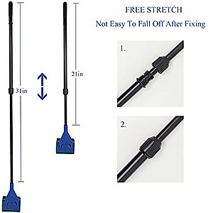 Fish Tank Cleaning Tools 5 in 1 Aquarium Clean Set Fish Net Gravel Rake Algae Scraper Fork Sponge Brush Glass Cleaner Tools Kit