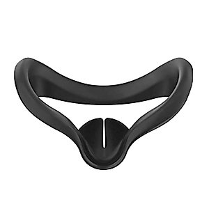 NOKIO Silicone Cover Eye Pad for Oculus Quest 2 face Cushion Cover Sweatproof Lightproof VR Accessories Prevent Light Leakage, Washable Eye Pad (Black)