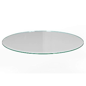 Milan Round 3/8" Bevel Edge Glass Top, 48 Inch, Clear