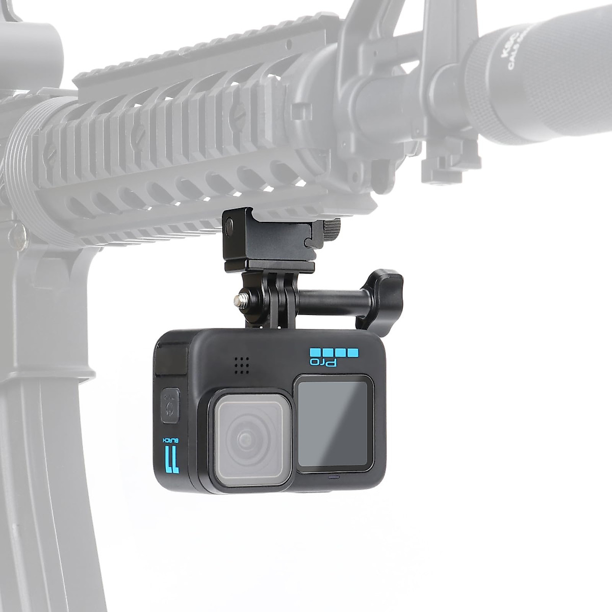 SEASKY GM03 Aluminum Metal Gun/Airsoft Picatinny Rail Mount Bracket Adapter Holder for Gopro Hero 12/11/10/9 DJI Action 4/3/2 Insta360 Go 3 Sports Camera Accessories Hunting POV/Vlog Wargame (GM03)