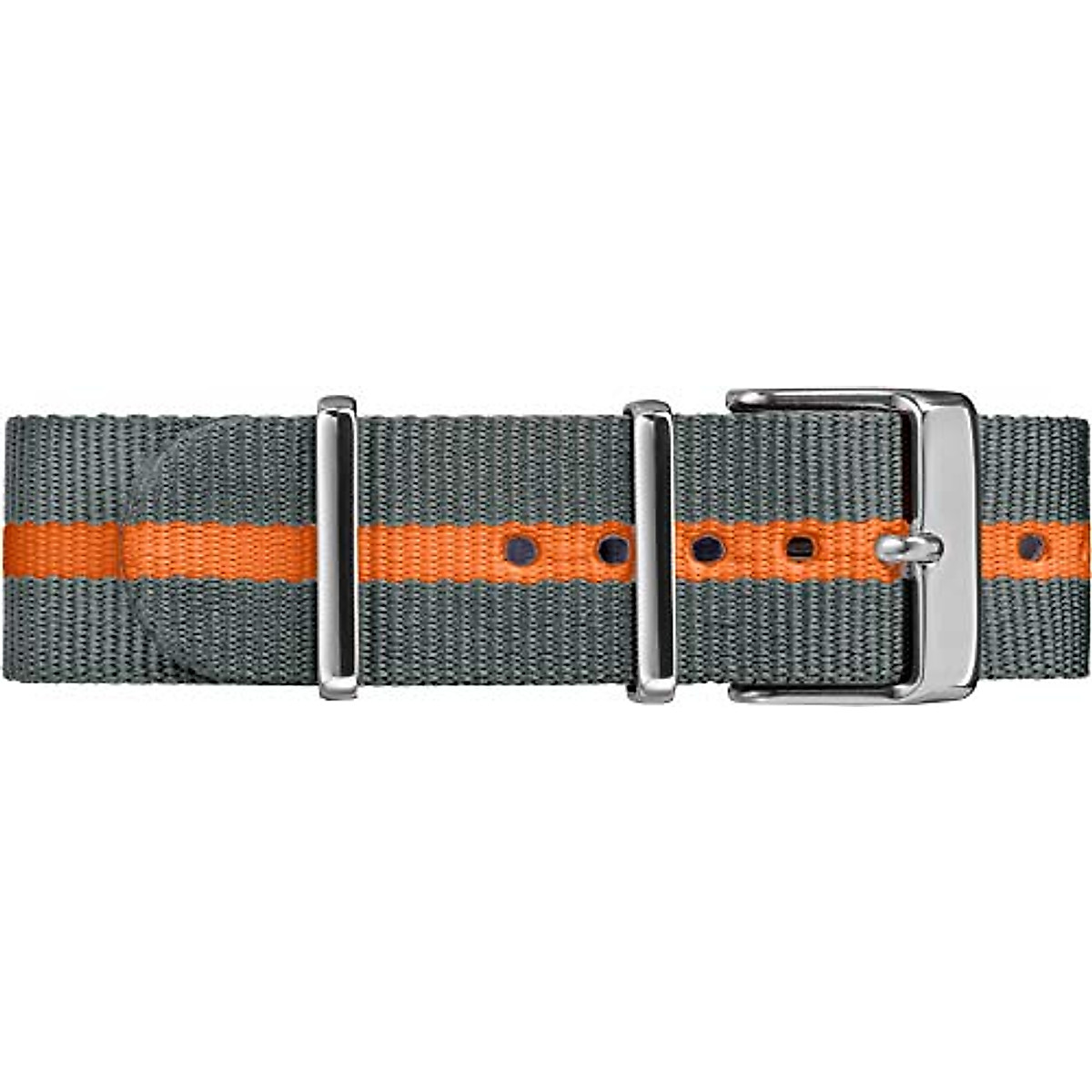 Timex Unisex T2N649 Weekender 38mm Gray/Orange Stripe Nylon Slip-Thru Strap Watch