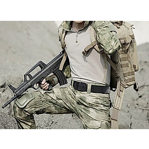 JUKMO Tactical Belt for Men, Military Rigger 1.5" Nylon Web Work Belt with Quick Release Heavy Duty Buckle (Black, Medium-for Waist 36"-42" (Length 49"))