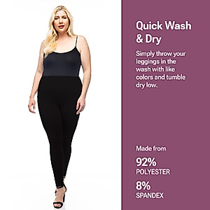 SATINA High Waisted Leggings for Women - Capri, Full Length Yoga Pants with Pockets - Buttery Soft, Tummy Control Black Workout Leggings - Comfortable and Stretchy Plus Size Leggings for Women