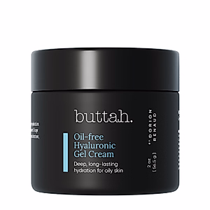 Buttah Skin by Dorion Renaud Oil-Free Hyaluronic Gel Cream 2oz - Daily Moisturizer - Hyaluronic Acid for Deep Hydration - AM & PM Moisturizer - Naturally Based Skin Care - Black-Owned Skincare