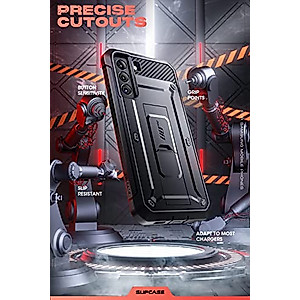 SupCase Unicorn Beetle Pro Series Case for Samsung Galaxy S22 5G (2022 Release), Full-Body Dual Layer Rugged Belt-Clip & Kickstand Case Without Built-in Screen Protector (Black)
