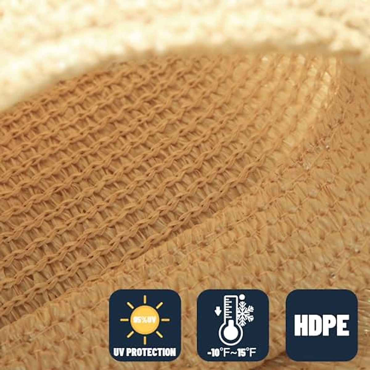 SUNNY GUARD Sun Shade Sail 10'X10'X13' Triangle Sand UV Block Sunshade for Backyard Yard Deck Patio Garden Outdoor Activities and Facility(We Make Custom Size)