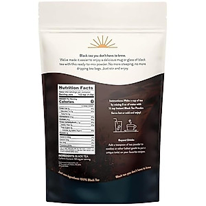 Forage & Flourish - Instant Black Tea Powder - Just One Ingredient - Unsweetened Drink Powder - Great Hot or Cold - Add to Smoothies or Baked Goods - 1 lb