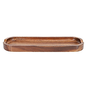 Teak Spatula Rest with Inlay Design, Teak Kitchen Utensil Cooking Shovel Holder Base Countertop Cooking Organizer Small Serving Tray for Spatula, Spoons