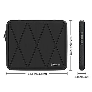 Smatree 12.9 inch Tablet Sleeve Hard Case for 12.9 New iPad Pro 2022-2018, iPad Pro 12.9 4th Gen 2020 with Smart Keyboard Folio and Magic Keyboard, Surface Pro 8 13inch Sleeve Bag, Black