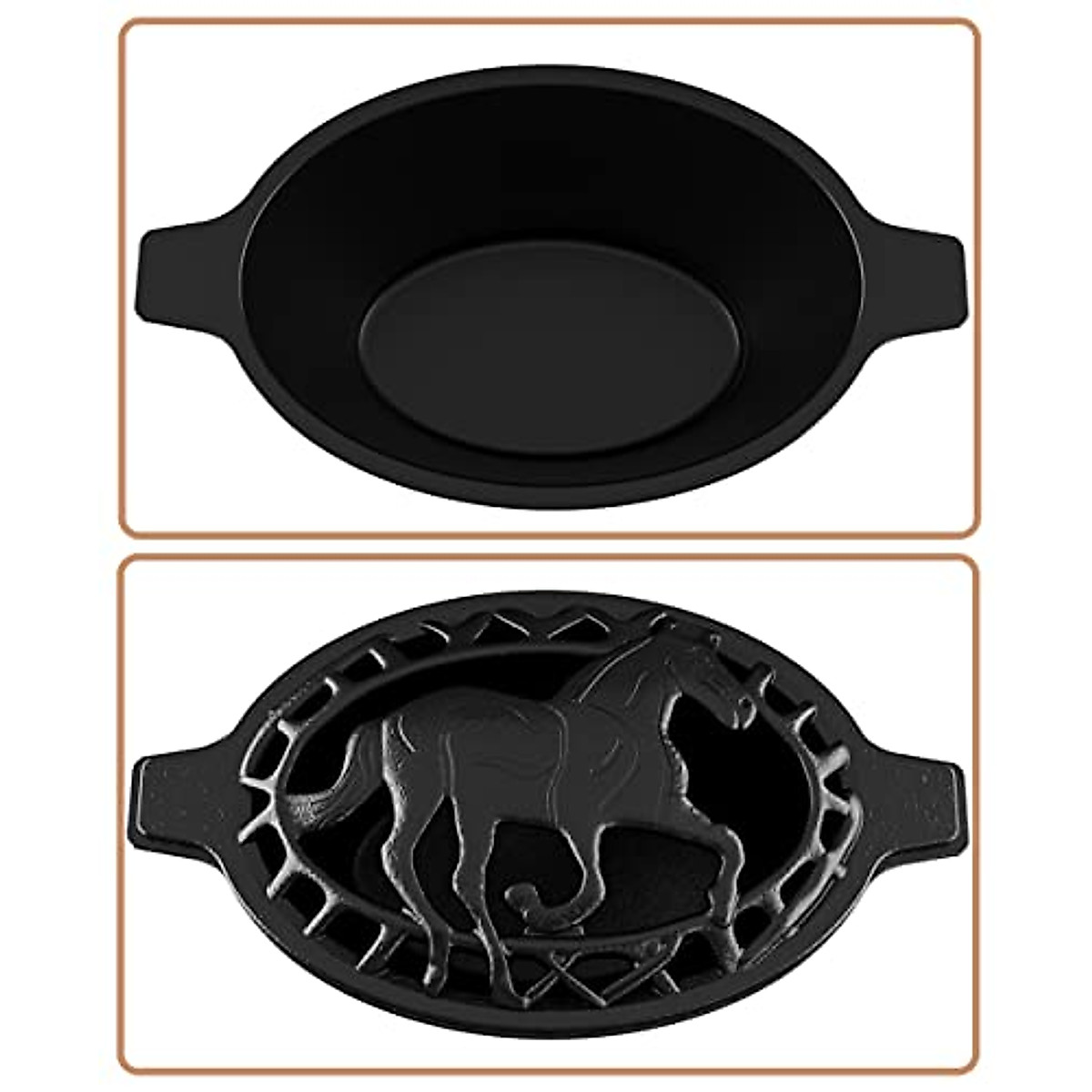 FireBeauty Woodstove Steamer Stove Humidifier Cast Iron Lattice Top Rust Resistant 2.3 Quart Capacity (horse)