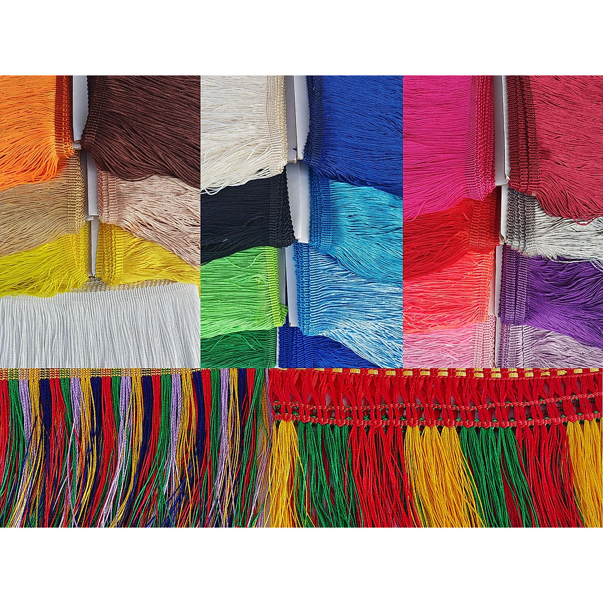 MONIDOOR Chainette Fringe Trim 6 Inch 10 Yards Tassel Fringe Trim for Sewing Craft DIY Decoration(918 Dark Brown)