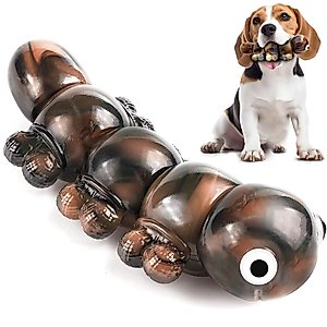 Sasadog Dogs Chew Toys for Aggressive Chewers, Tough Dog Toys, Indestructible Dog Toys, Tough Dog Toys, for Large/Medium Dogs Chew, Caterpillar, Brown