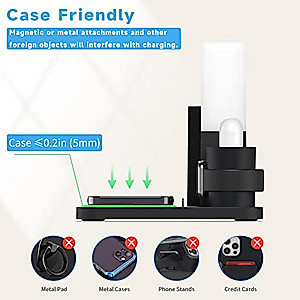 Wireless Charger,3 in 1 Fast Charging Station with Digital Alarm Clock and Night Light,Compatible for iPhone 13/13 Pro/12/12Pro Max/11 Series/XS Mas/XR/XS/8/8 Plus/iwatch/AirPods/Samsung Galaxy