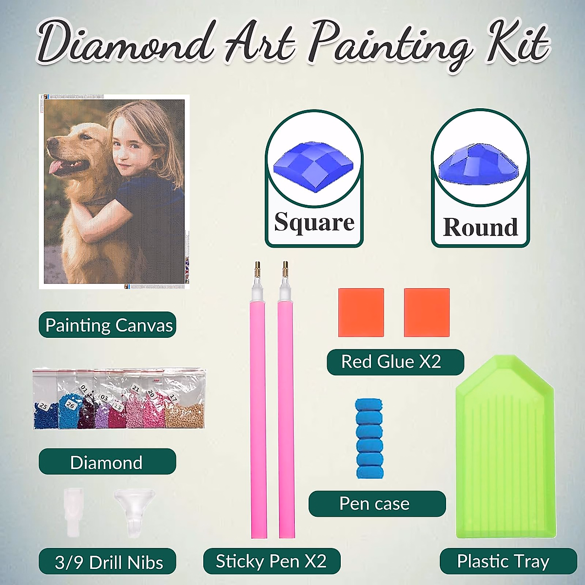 Custom Diamond Art Painting Personalized Diamond Art for Adults Customized Photo Kits,Personalized Photo Customized Gifts Home Wall Décor,Round and Square Drill