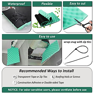 BXI Double Noise Blocker Sound Proof Foam, 39.4 X 13.4 X 1 Inch Egg Crate Foam Rubber Sound Deadening Material, Sound Dampening Acoustic Foam Panels for HVAC, Pipe, Machine, Window, Wall, Door