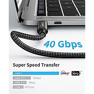 NIMASO [USB-IF Certified] Thunderbolt 4 Cable 3.3ft 40Gbps USB 4 Cable, USB C Display Cable with 8K Video and 100W Charging, Compatible with MacBook Pro, iMac, iPad, Thunderbolt 3 Cable, Hub,USB-C