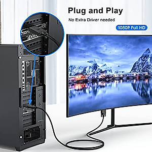 URELEGAN DisplayPort to DVI Cable 6 Feet, Display Port DP to DVI-D Cable Adapter High Speed Male to Male Cord Compatible with PC, Laptop, HDTV, Projector, Monitor and More