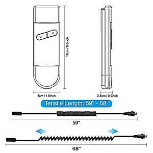 Lift Chair 2 Button 5 pin Hand Controller, Sopito Power Recliner Replacement Button (up/Down) for Okin Lift Chair Power Recliner