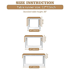 OurWarm Boho Table Runner 72 inch Macrame Table Runners for Home Decor, Cream & Brown Farmhouse Table Runner with Tassels for Bohemian Wedding Dining Bedroom Decor Rustic Bridal Shower (12x72 Inches)