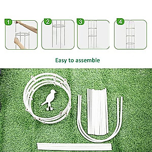 Garden Trellis for Climbing Plants, Rustproof Metal Pipe with Heavy Duty 6ft, Garden Outdoor Indoor Potted Plant Support（White）…
