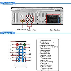 PolarLander 12V Bluetooth Car Stereo,4x45W Car Audio FM Radio, MP3 Player USB/SD/AUX Hands Free Calling with Wireless Remote Control
