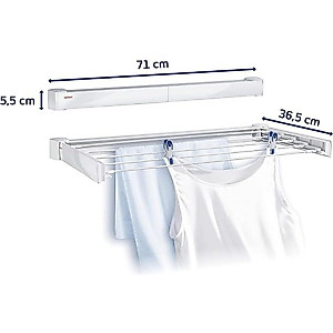 Leifheit Telegant 30 Protect Wall Dryer, Foldable Clothes Drying Rack, Robust Clothes Rack for Indoor and Outdoor, 3 m Drying Space