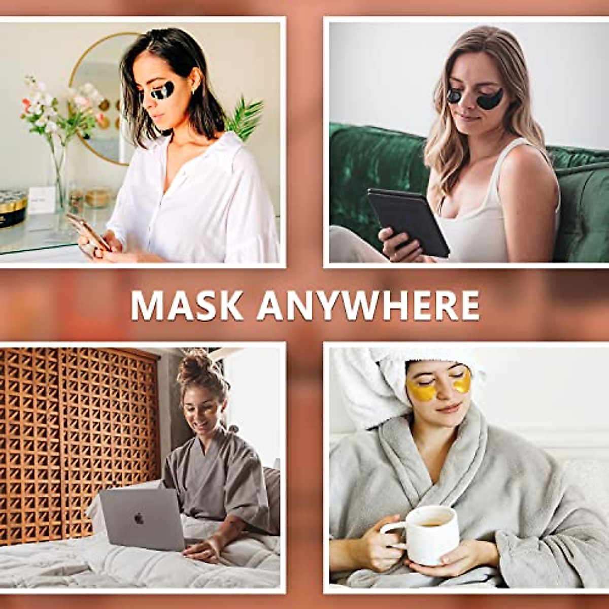 pureSOL PURE SOL. Hydrogel Collagen Eye Mask with Hyaluronic Acid, Grape Seed Extract, Hydrate, Tone and Awaken (12 pairs)