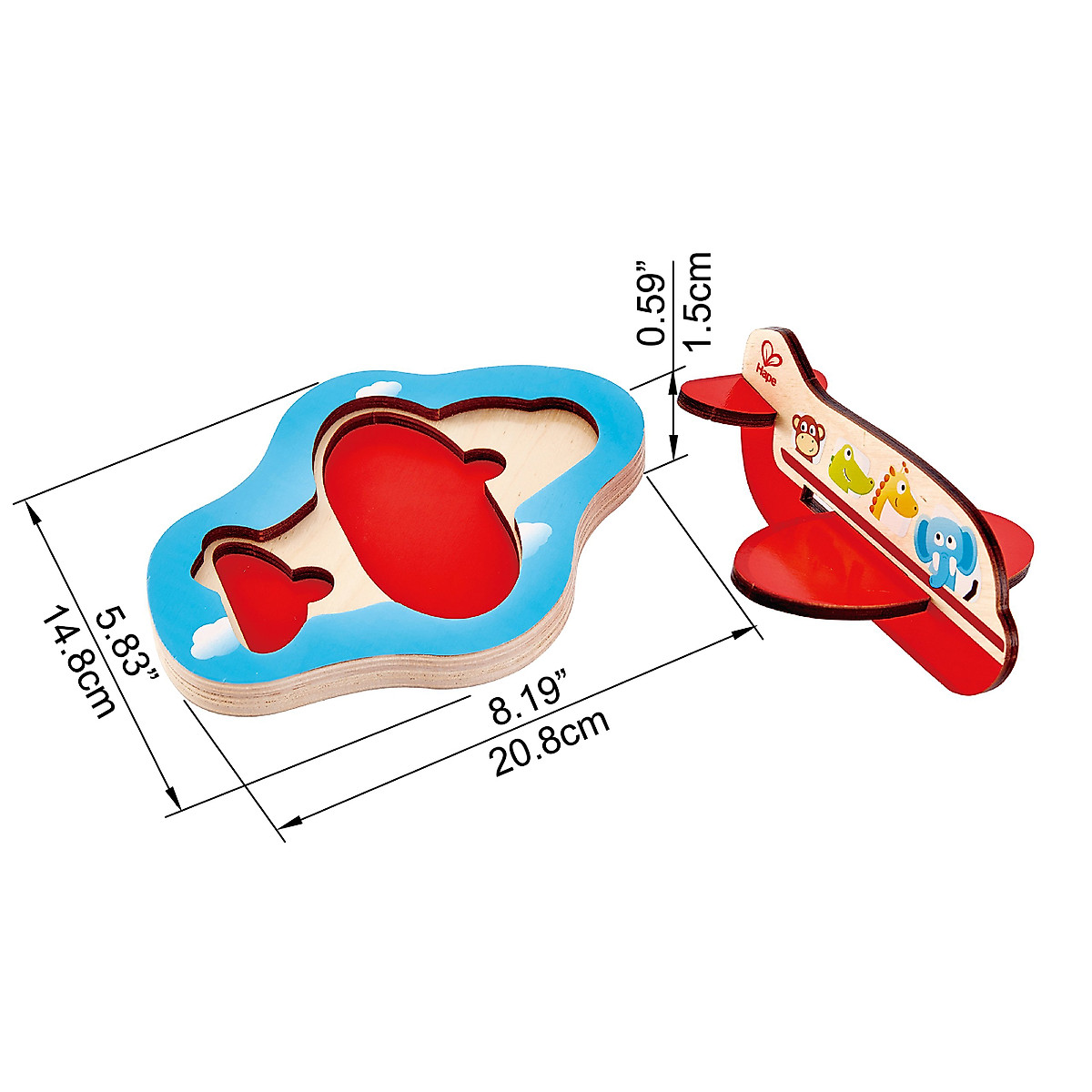 Hape 3D Airplane Puzzle Game, Multicolor, 5'' x 2''