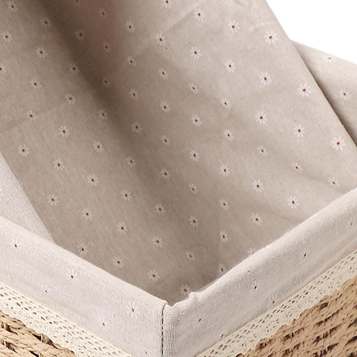 Set of 4 Straw Woven Various Sizes Stackable Bathroom Baskets Organize Home, Bedroom, office