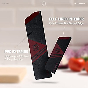 Vosteed Knife Sheaths for Kitchen Knives - Professional Knife Guard Set of 2 for Chef's Knife & Small Cutting Knife, Durable Knife Covers (Pack of 2, Fits 8.5in & 5in Blades)