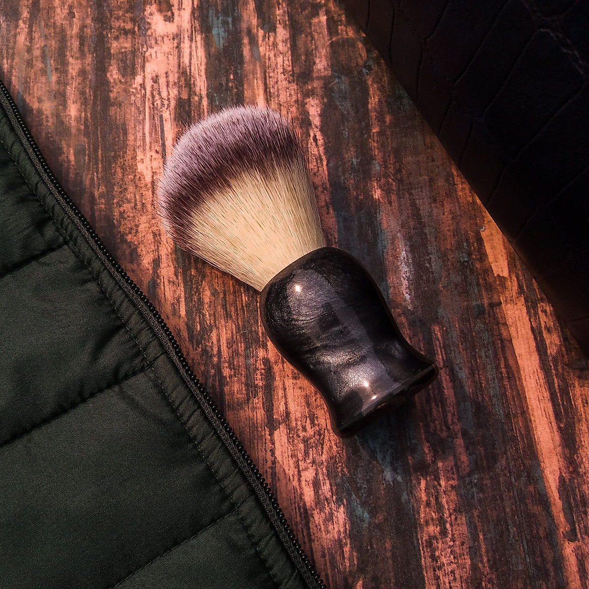 RUBAB MEN Premium Shaving Brush for Men with Cruelty-Free Bristles Synthetic Bristles |Bomber Edition| Experience Luxury Wet Shave & Elegant Dual-Toned Handle Crafted with Passion