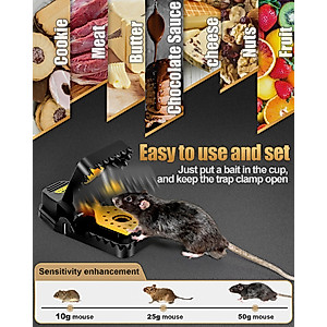 OSVDO Rat Trap, Large Chipmunk Traps, Mouse Traps for Indoor & Outdoor, Instant Kill Traps for Mouse Rat Chipmunk, Safe Set Up and Reusable - 6 Pack Black