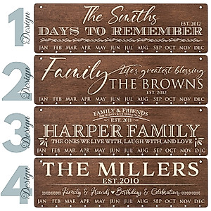 Gifts for Her Mom-Grandma, Personalized Family Birthday Calendar, DIY Wooden Birthday Reminder with Family Name, Custom Event Calendar Board, Grandma Gifts, Housewarming Gifts