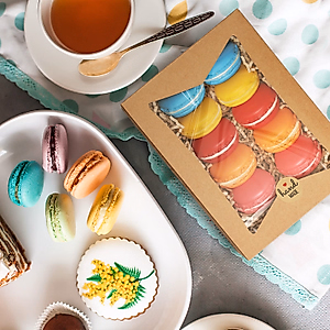 Eupako Cookie Boxes with Window 8x6x2.5 Inhces, 24pcs Auto-Popup Brown Treat Boxes for Bakery, Donuts, Candy, Pastry,Cupcakes, Biscuits, Chocolate Strawberries