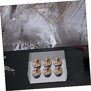 SOLUSTRE Cup Cake Paper Cup 2pcs Packaging Boxes Cupcake Box Mini Muffins Clear Container Mini Paper Cups Cheesecake Holder Containers Clear Cupcake Holder Tart Boxes Cupcake Boxes Fine